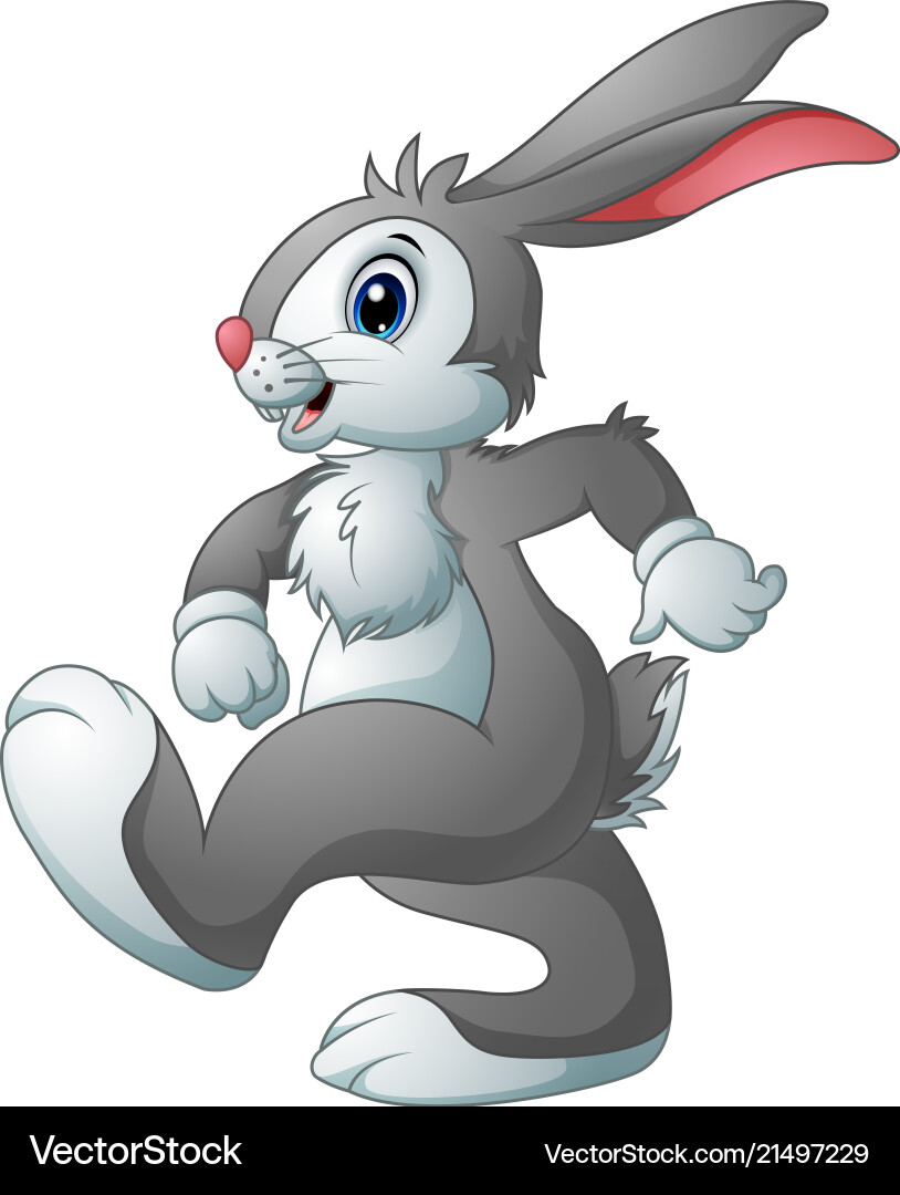 Funny rabbit cartoon Royalty Free Vector Image