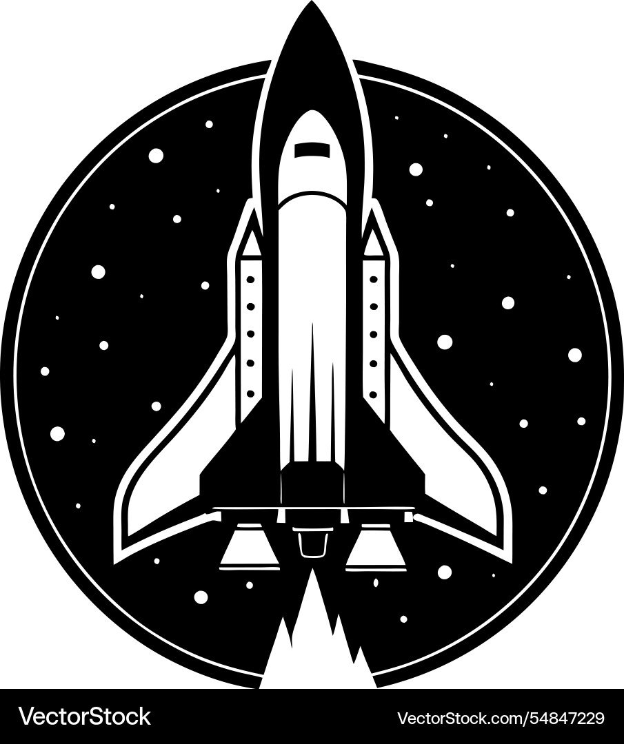 Futuristic space shuttle silhouette design Vector Image