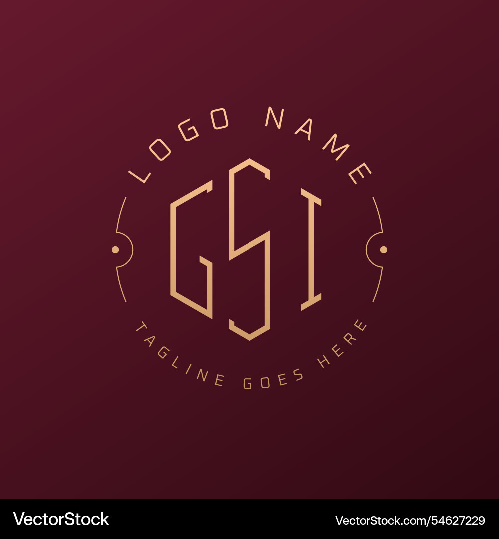 Luxury gsi logo design elegant letter Royalty Free Vector