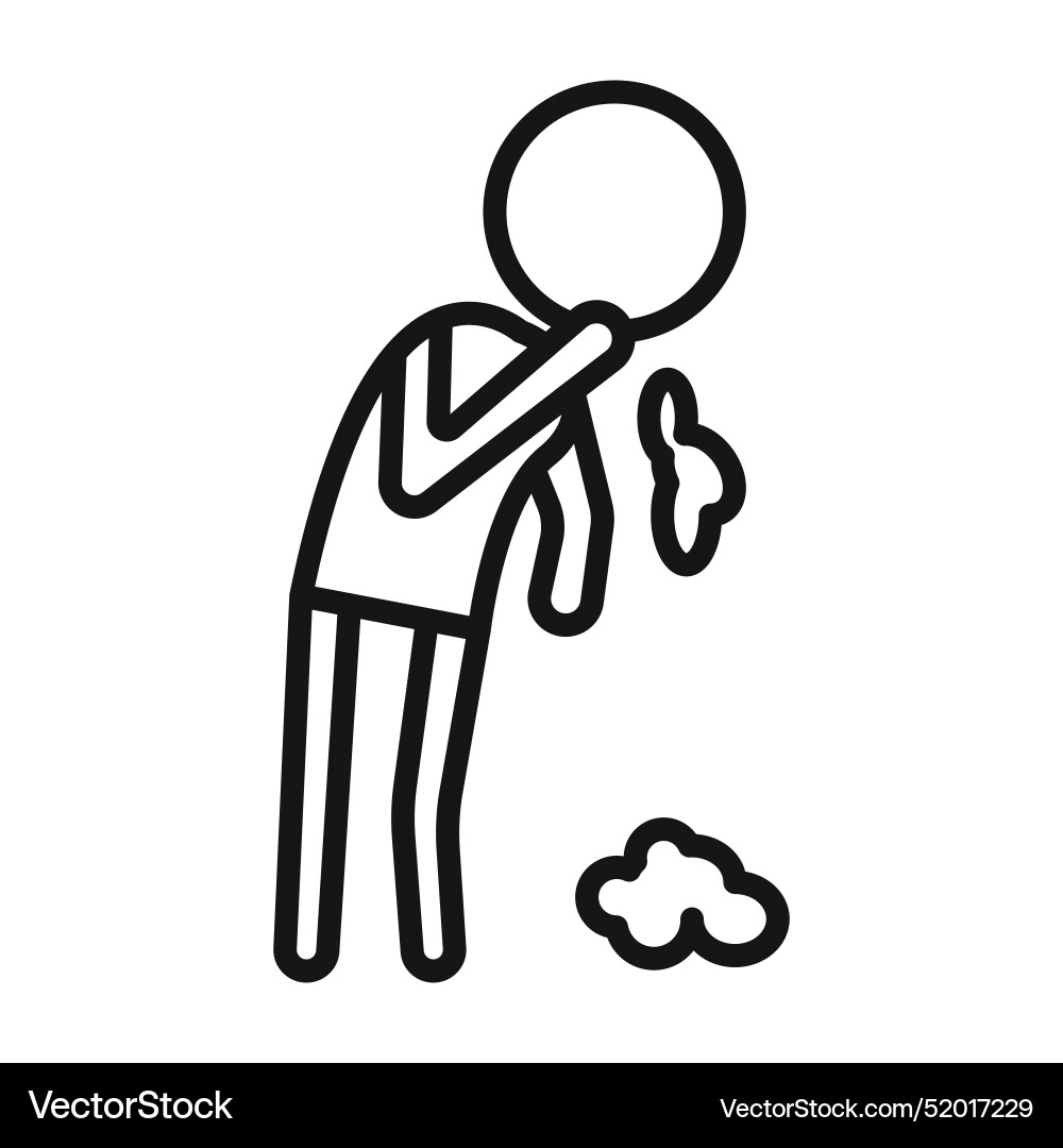Nausea icon black line art Royalty Free Vector Image