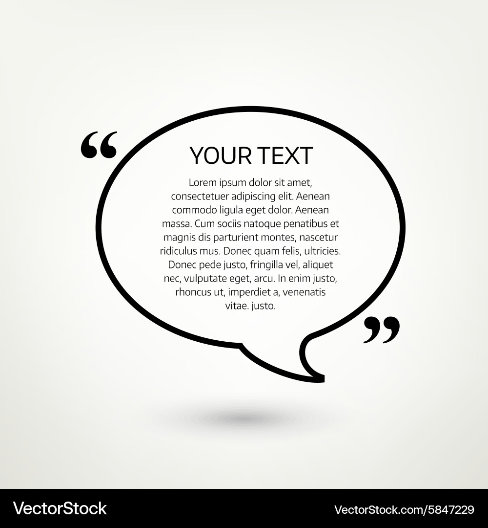 Oval quote text bubble Royalty Free Vector Image