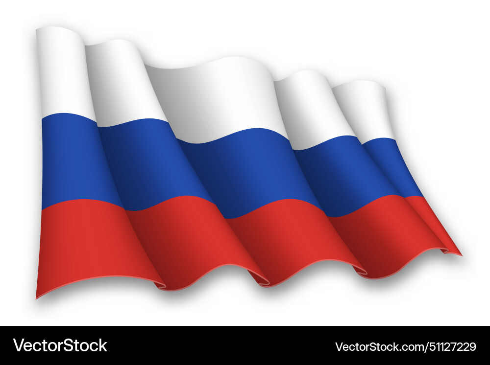 Realistic waving flag of russia Royalty Free Vector Image