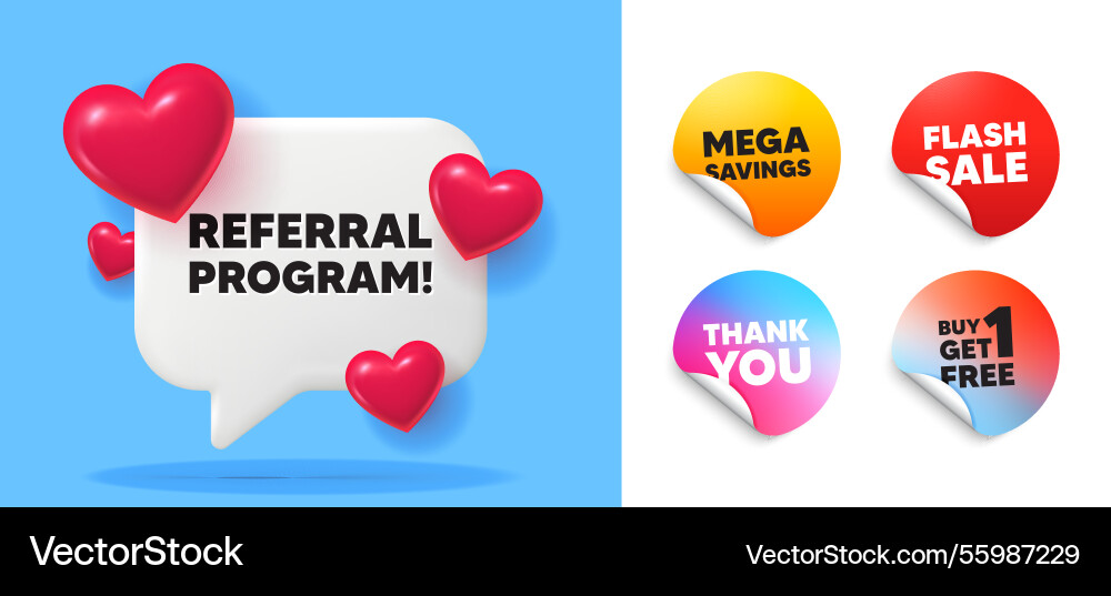 Referral program symbol refer a friend sign Vector Image