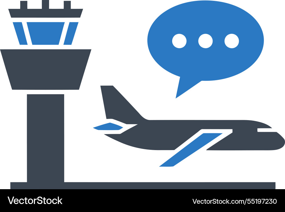 Airport communication icon Royalty Free Vector Image