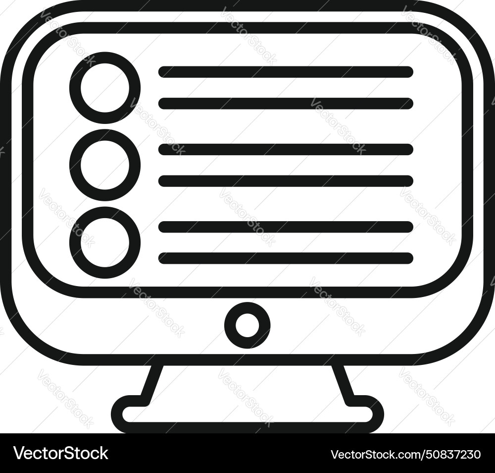 Angry poor user online icon outline Royalty Free Vector