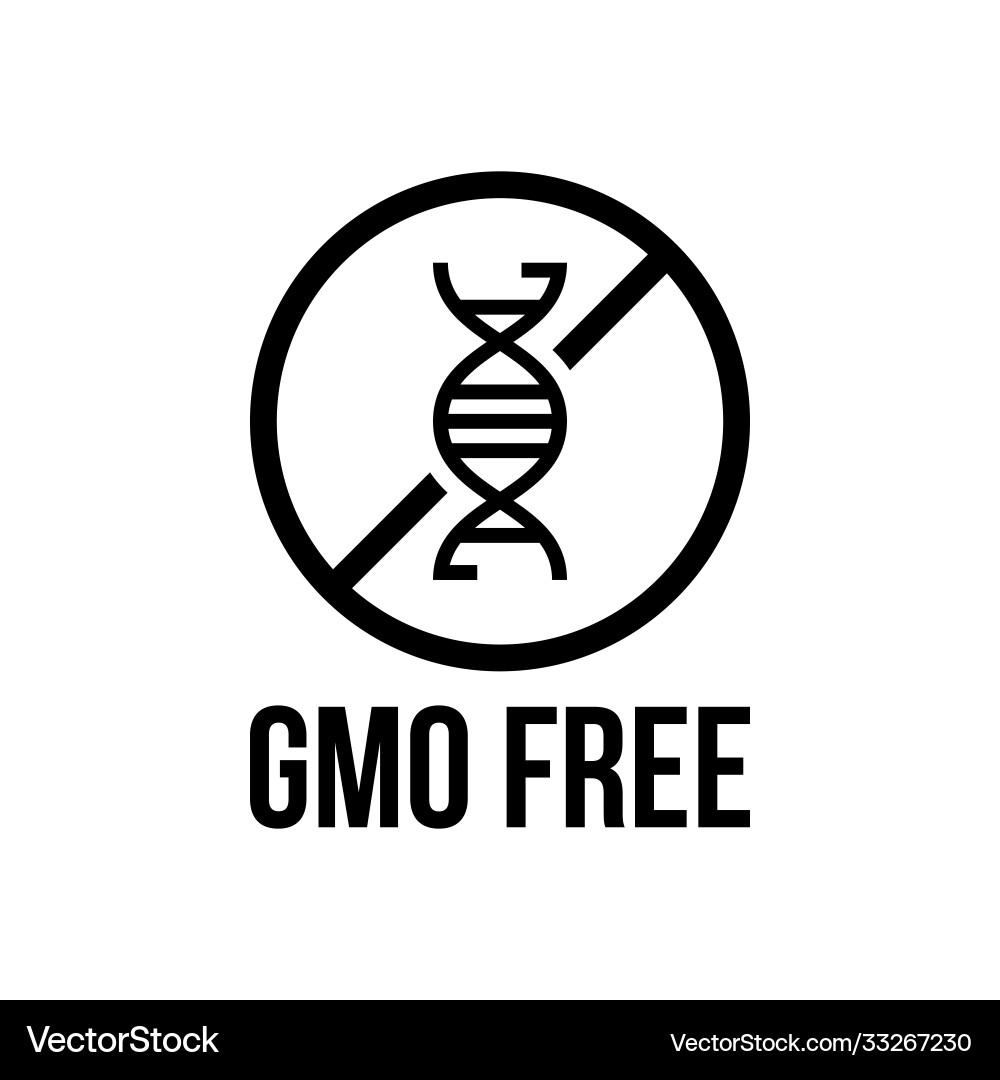 Black and white colored gmo free emblems Vector Image