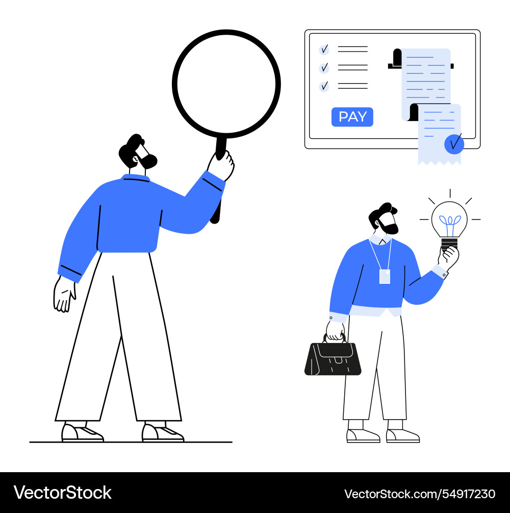 Business professionals collaborating on financial Vector Image