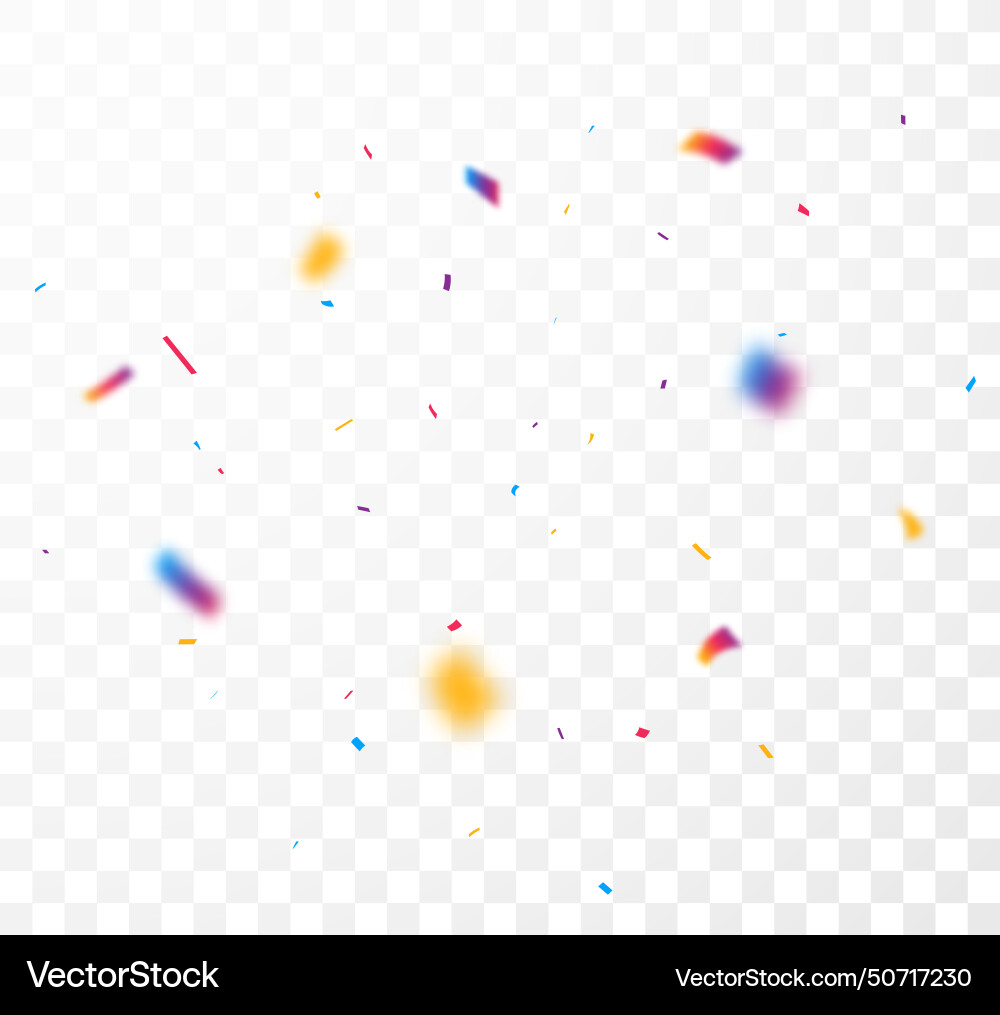 Colorful confetti on transparent background Vector Image
