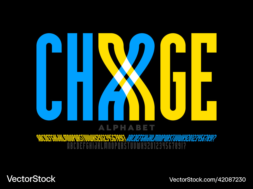 Condensed Modern Font Set Royalty Free Vector Image