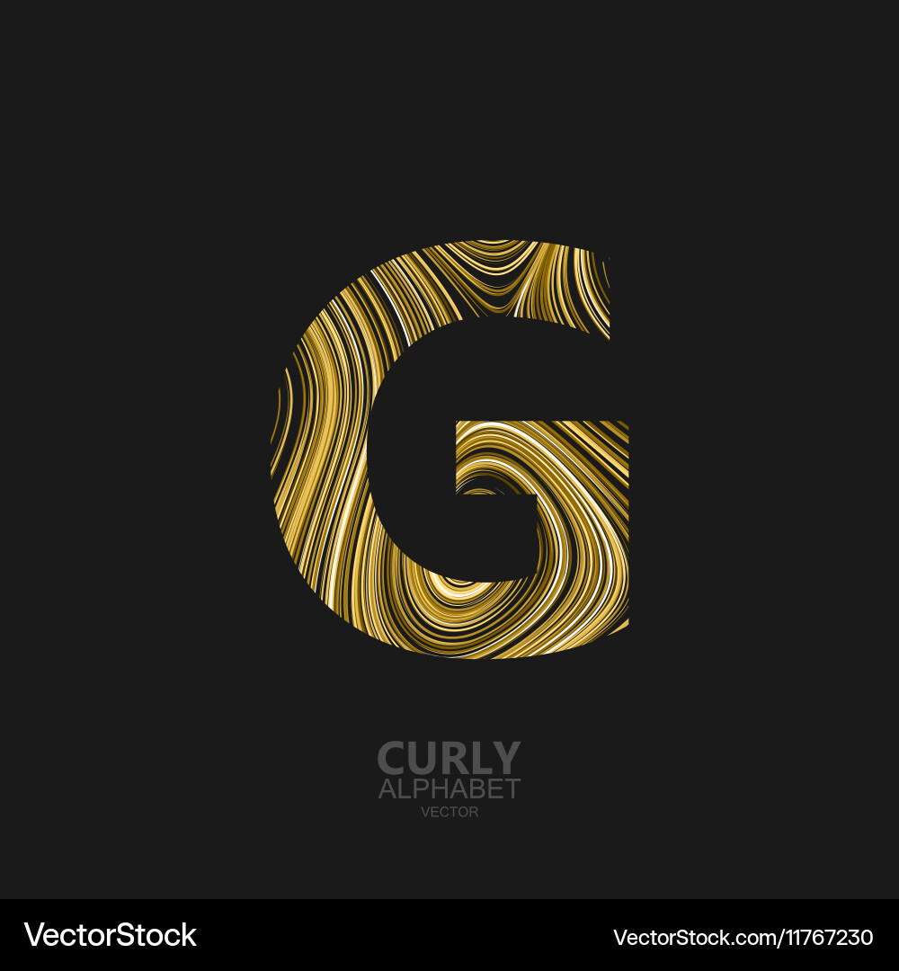 Curly textured letter g Royalty Free Vector Image