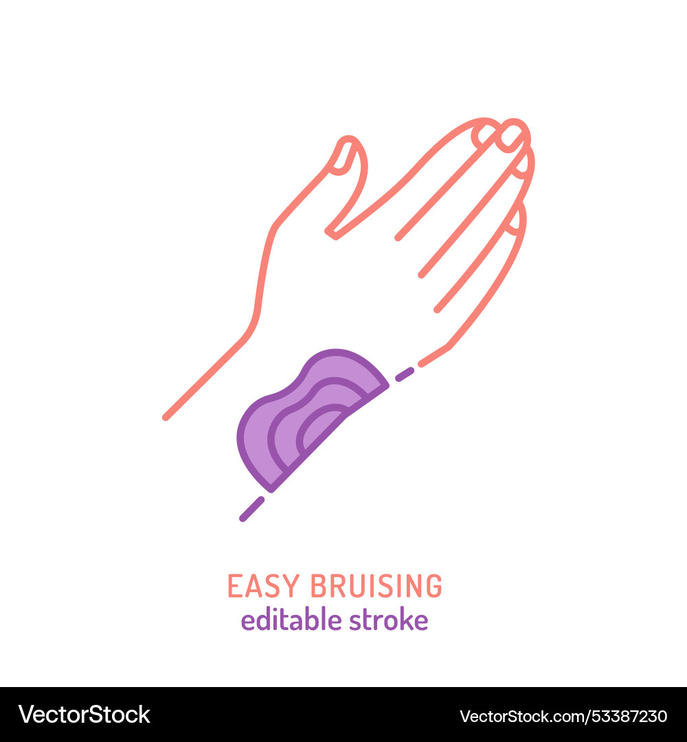 Easy bruising outline icon bleeding disorder Vector Image