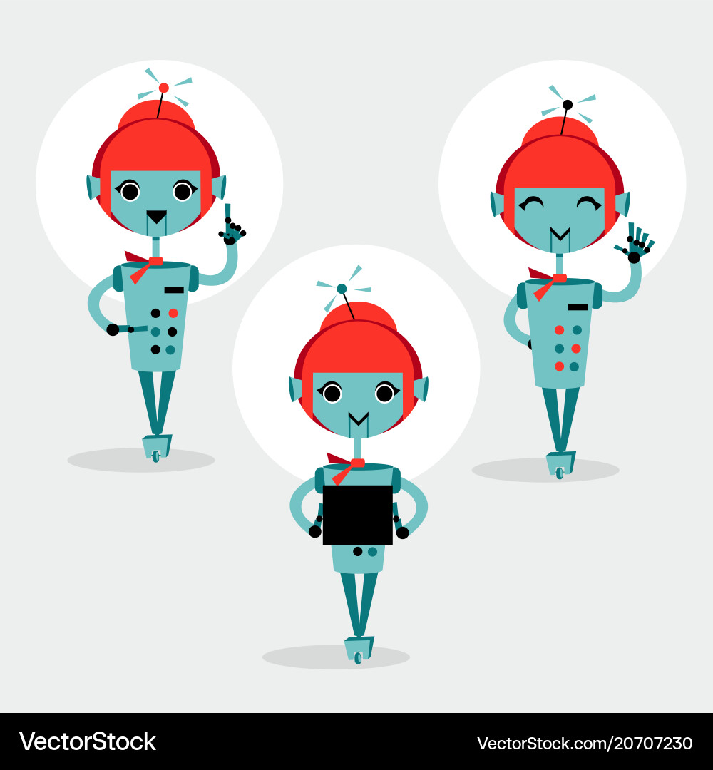 Female robots Royalty Free Vector Image - VectorStock