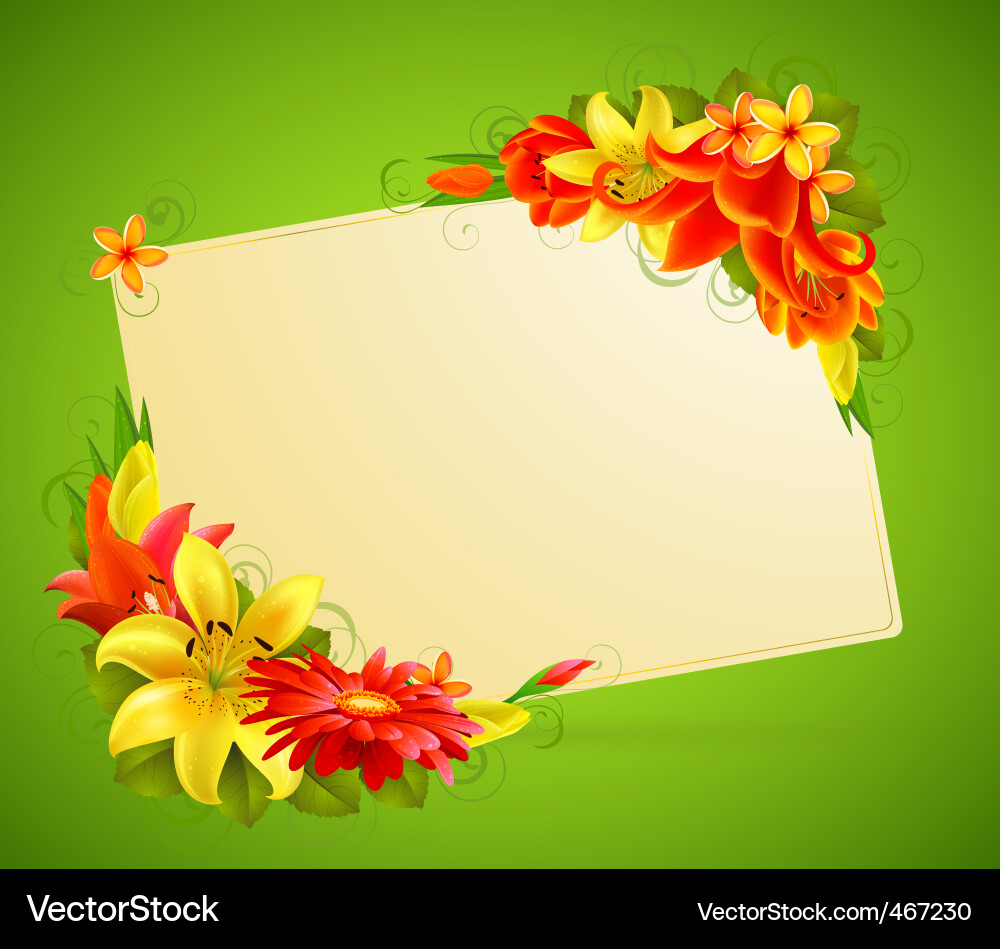 Flowers and place for text Royalty Free Vector Image