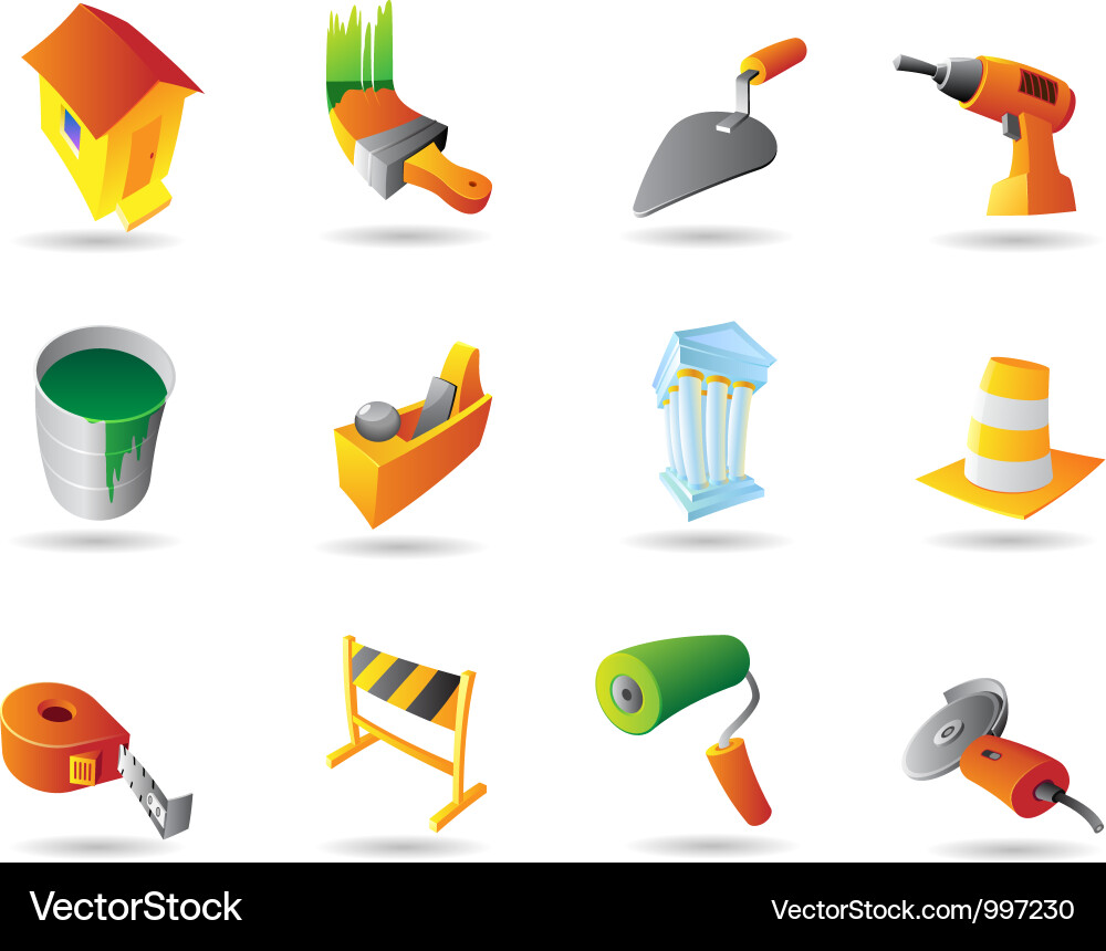Icons for construction industry Royalty Free Vector Image