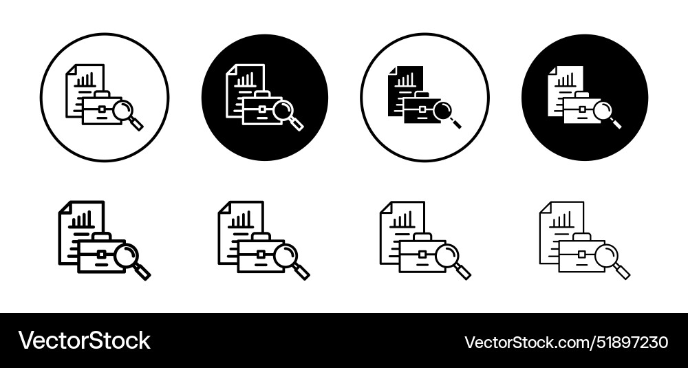 Job analysis icon set collection for web Vector Image