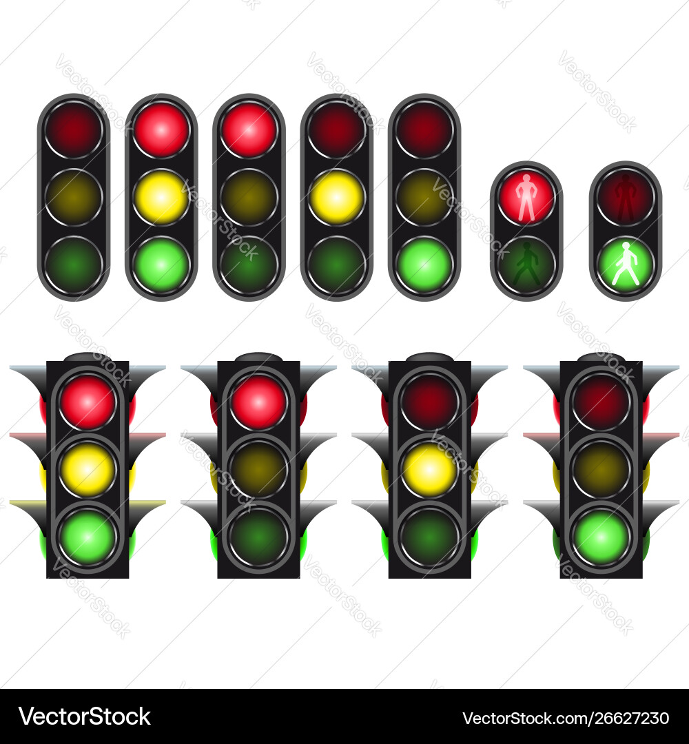 Traffic Light Collection Royalty Free Vector Image