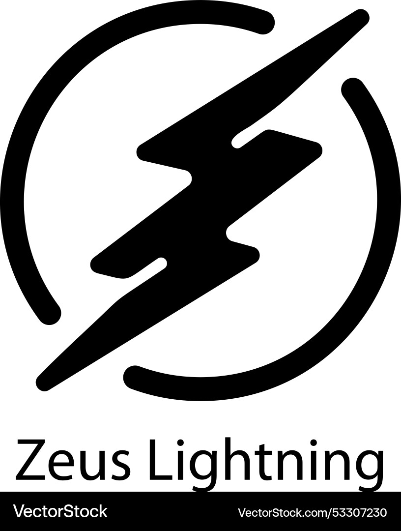 Zeus lightning Royalty Free Vector Image - VectorStock