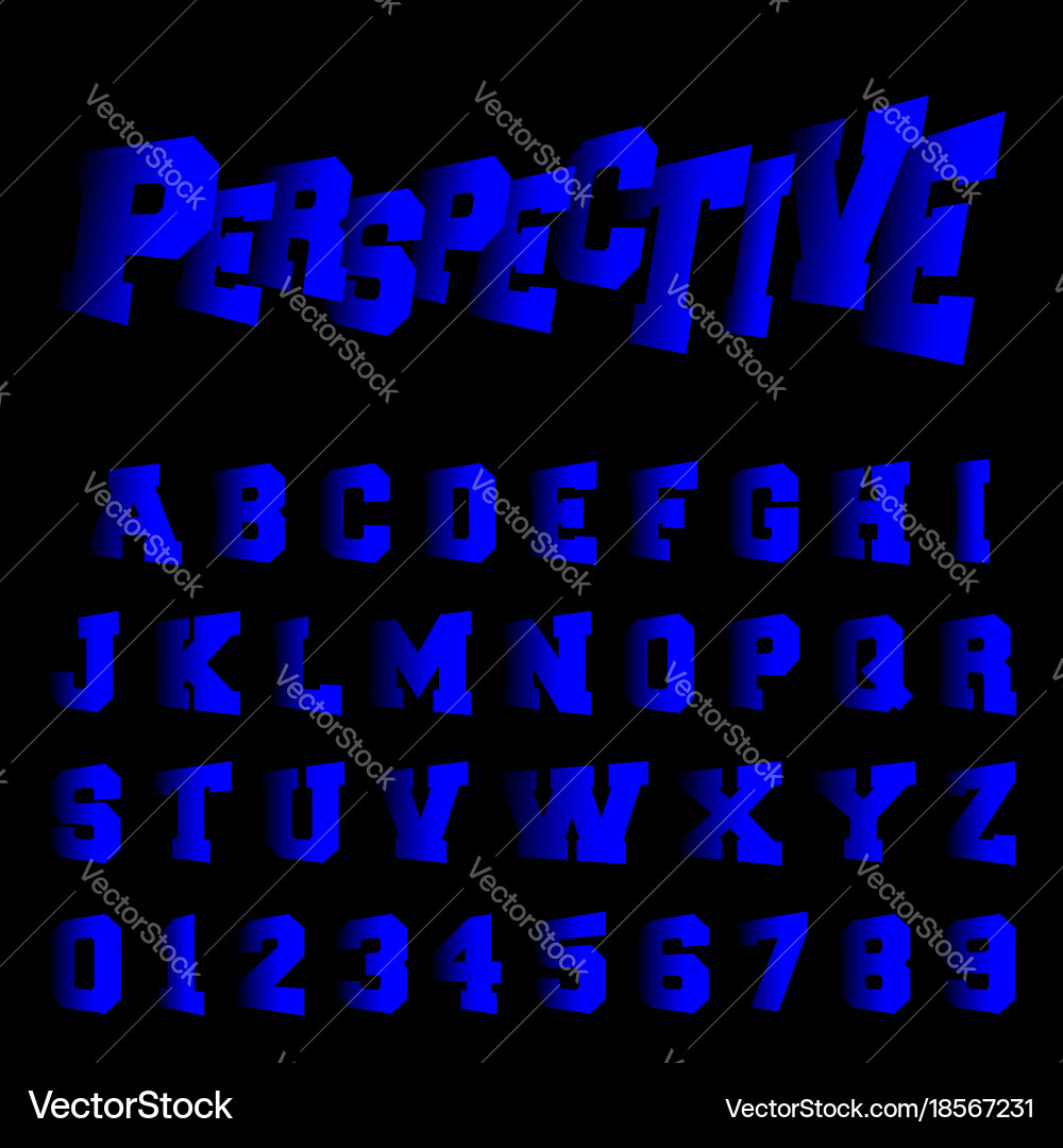 Alphabet font template Royalty Free Vector Image