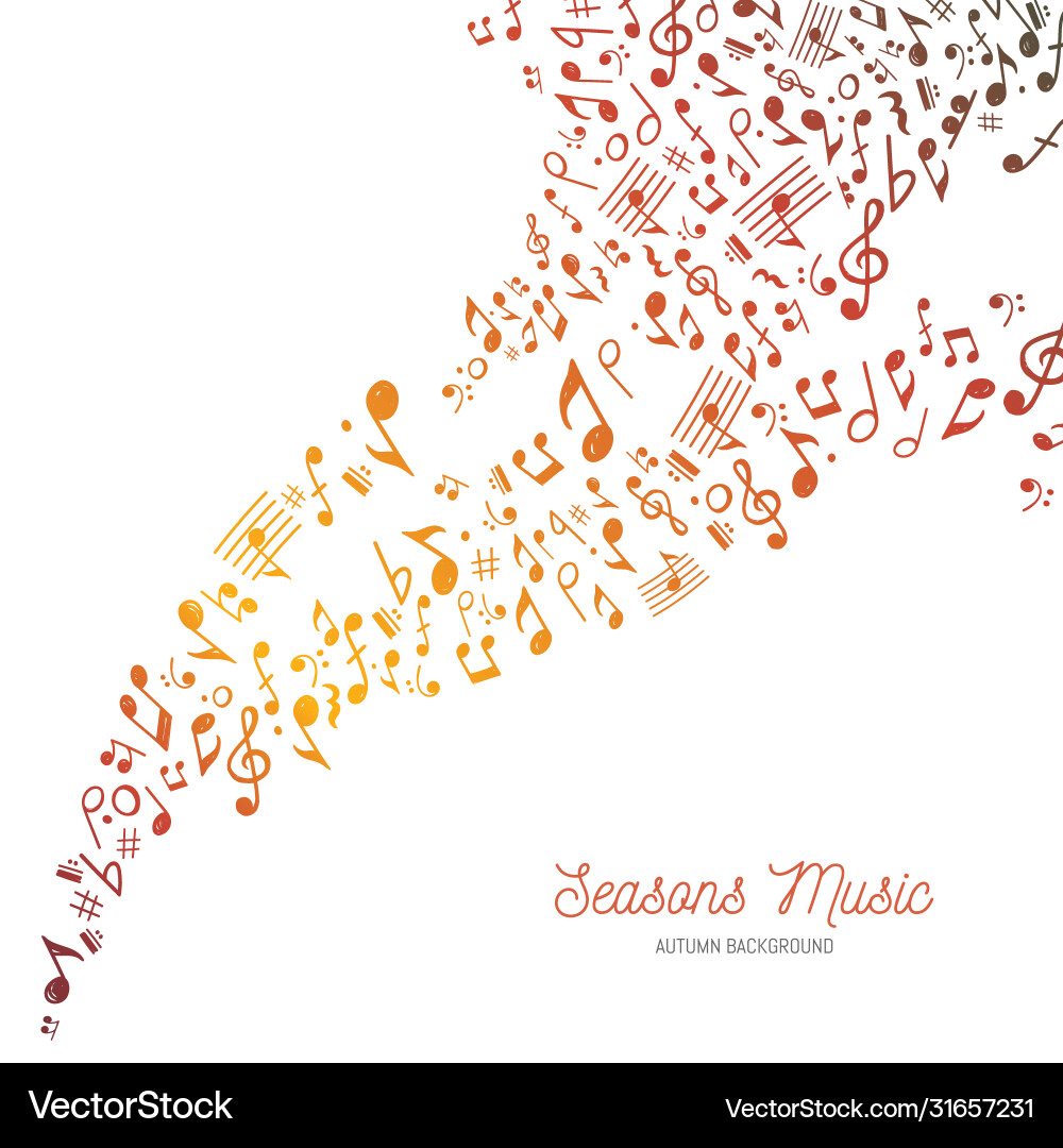 Autumn Music Notes Background Royalty Free Vector Image