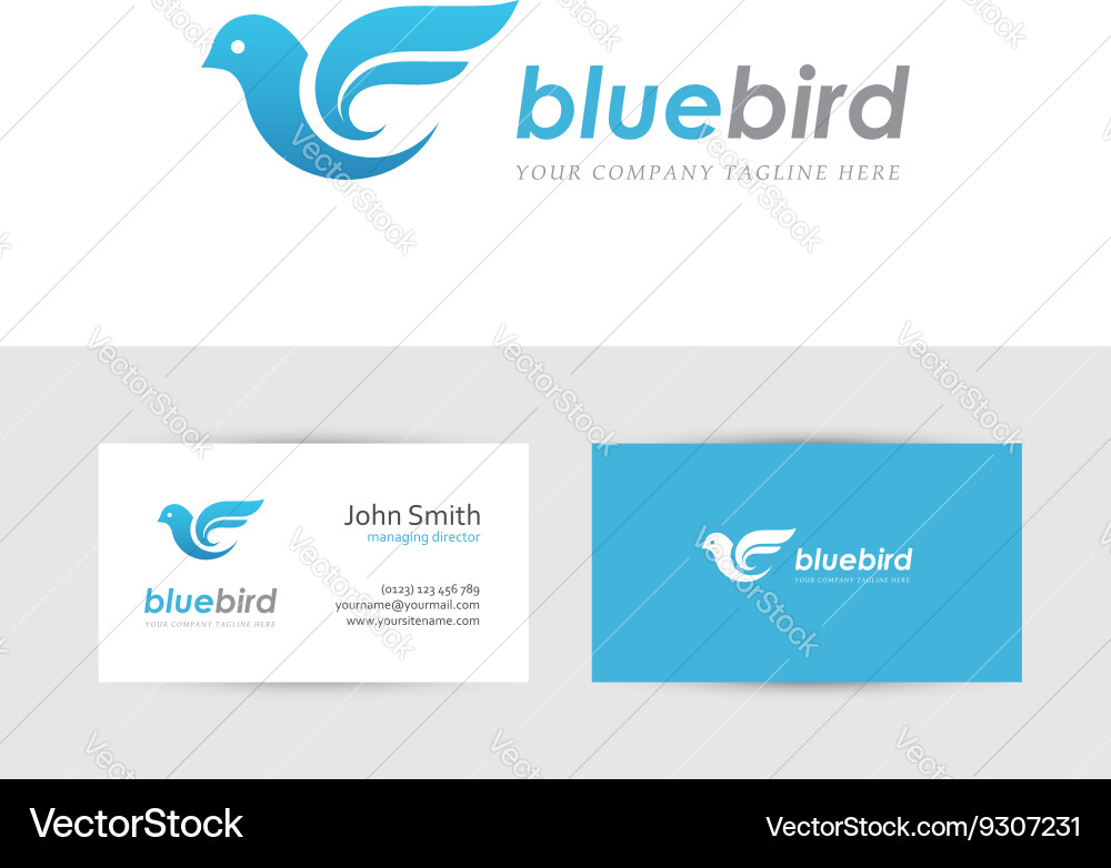 Blue bird logo Royalty Free Vector Image - VectorStock