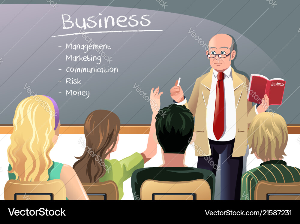 Business teacher Royalty Free Vector Image - VectorStock