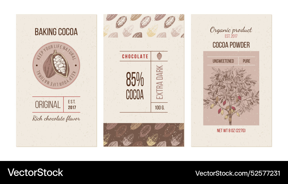 Cocoa beans banners Royalty Free Vector Image - VectorStock