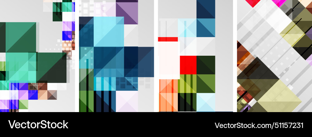 Colorful collage of squares in various tints Vector Image