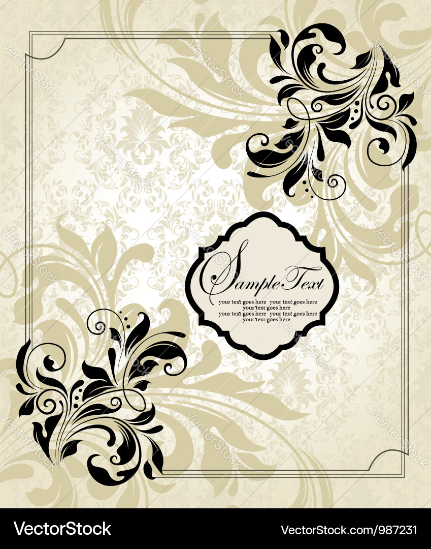 Floral card Royalty Free Vector Image - VectorStock