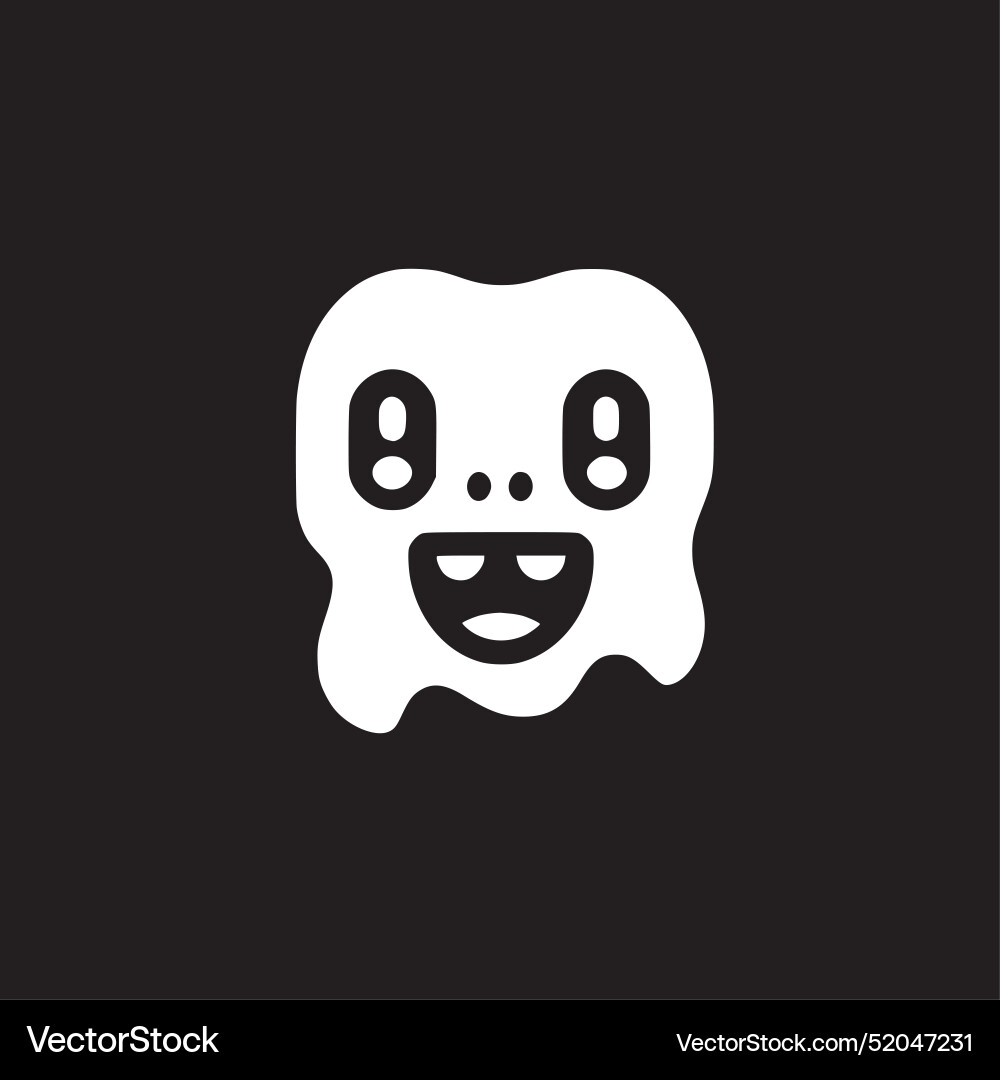 Ghost - black and white Royalty Free Vector Image