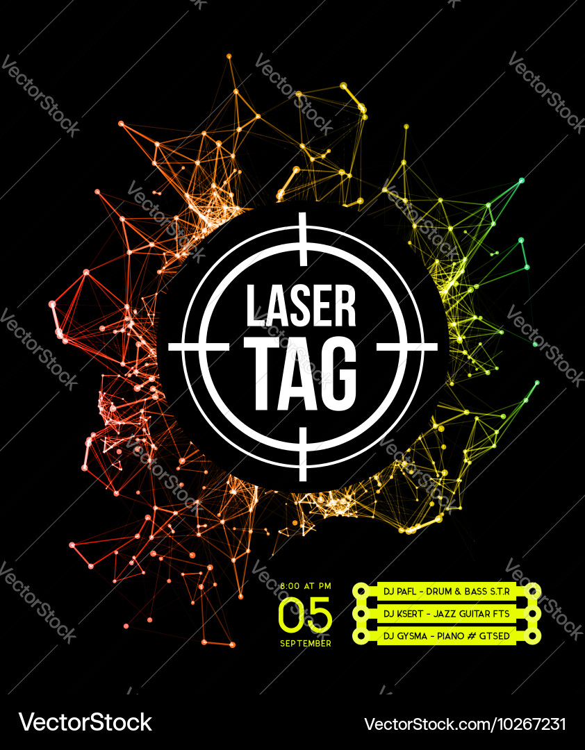 Laser tag with target Royalty Free Vector Image