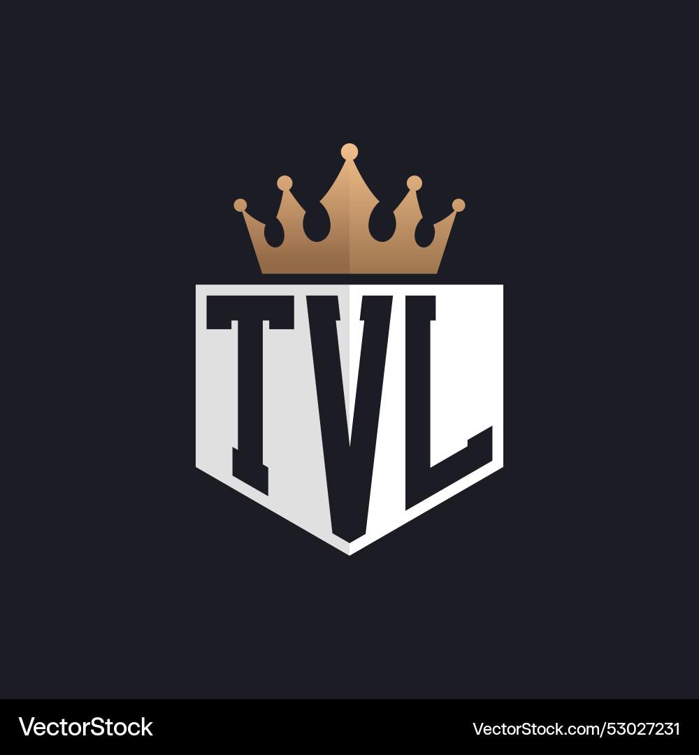 Luxury tvl logo with crown elegant initials Vector Image