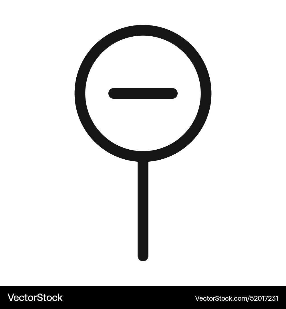 Negative sign icon black line art Royalty Free Vector Image