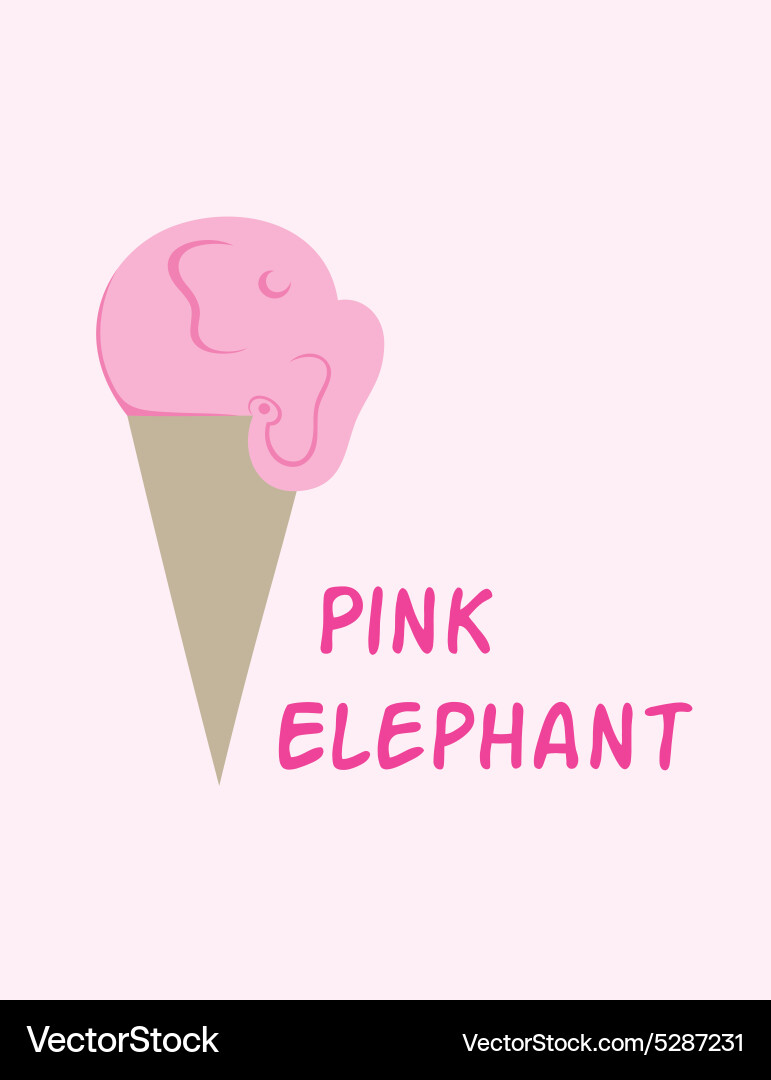 Pink elephant Royalty Free Vector Image - VectorStock