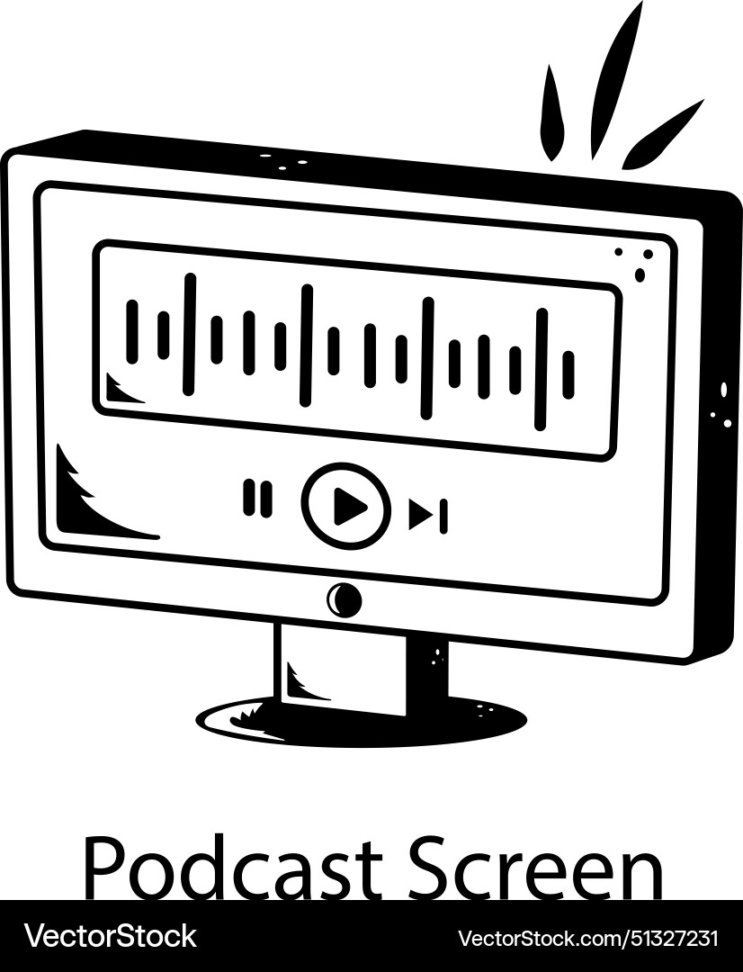 Podcast screen Royalty Free Vector Image - VectorStock