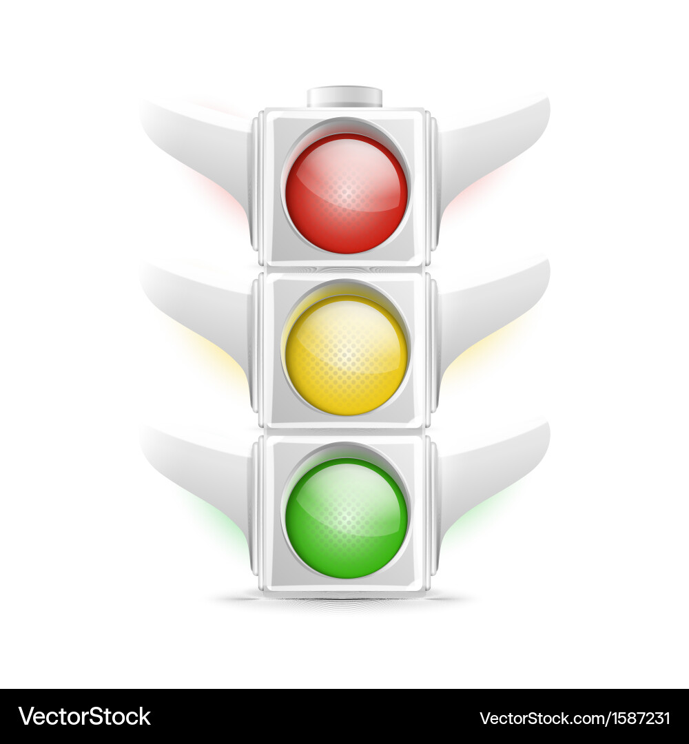 Realistic white traffic lights icon Royalty Free Vector