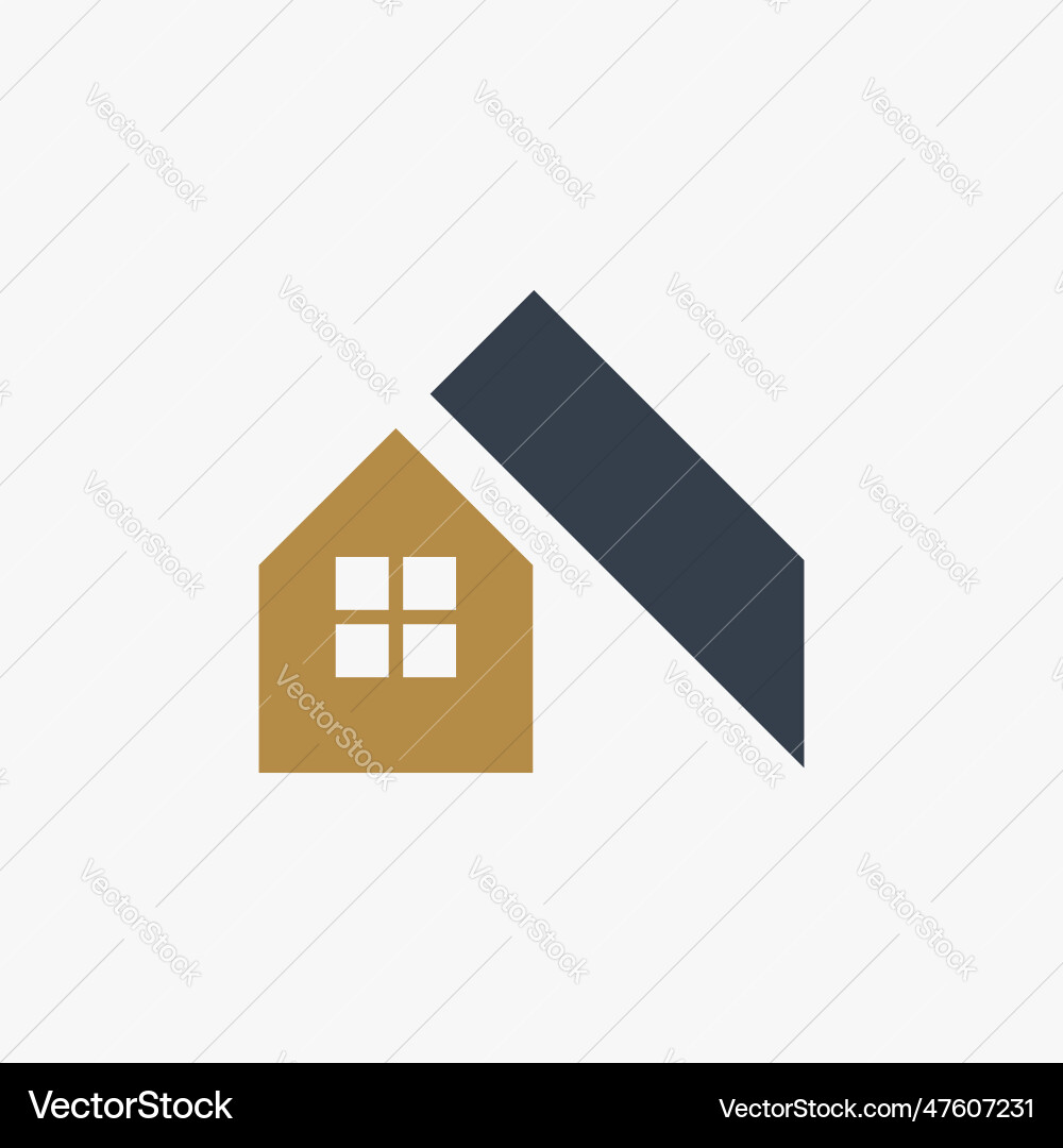 Simple home construction building logo Royalty Free Vector
