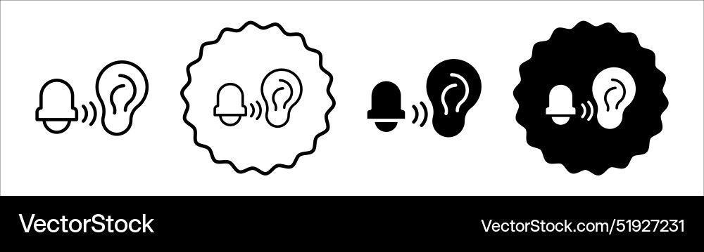 Tinnitus awareness icon symbol set collection Vector Image