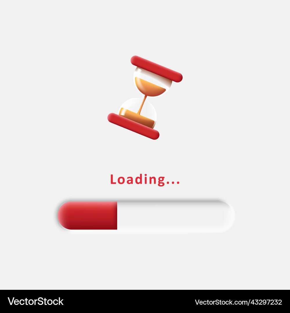 3d of loading bar with glass sand Royalty Free Vector Image