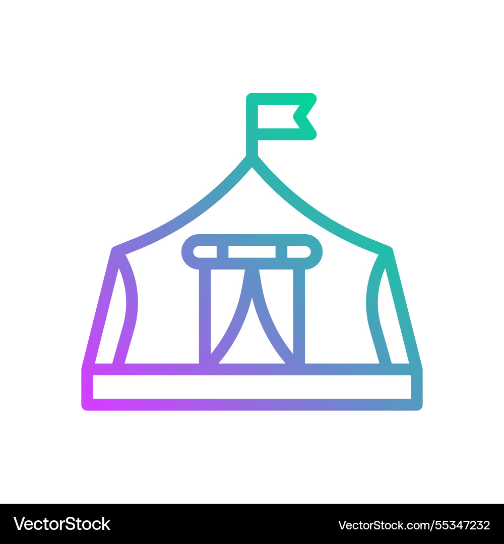 Camping tent icon with gradient color design Vector Image
