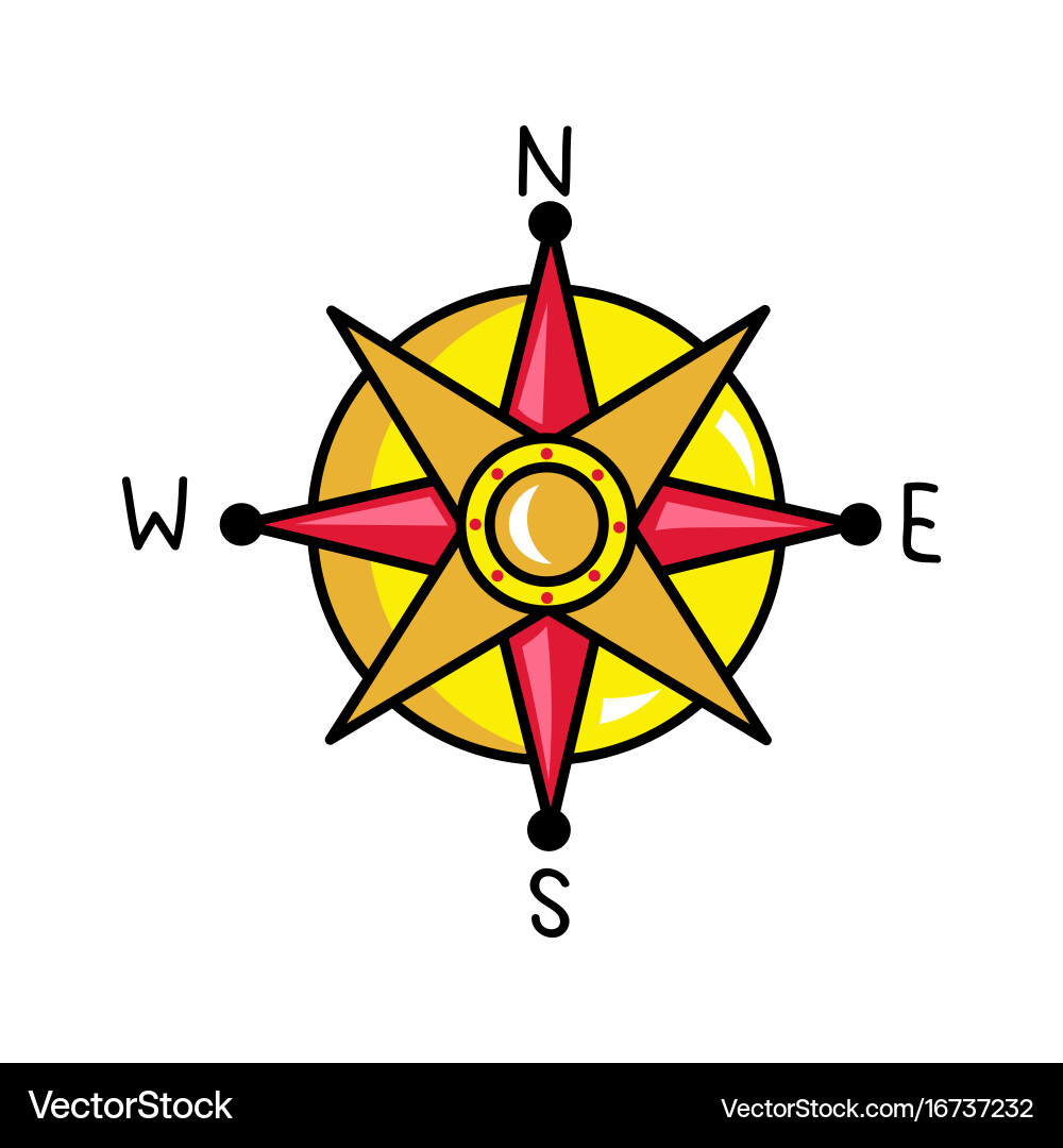 Compass rose isolated icon Royalty Free Vector Image