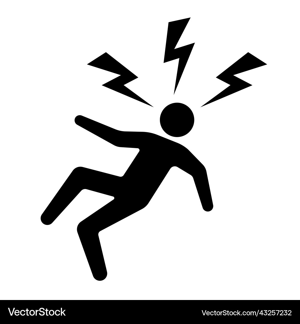 Electric shock icon isolated on white background Vector Image