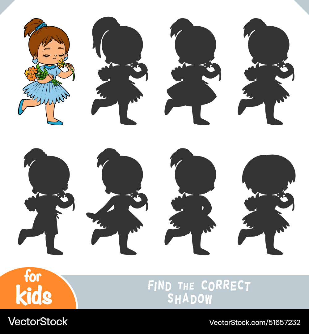Find the correct shadow education game for kids Vector Image