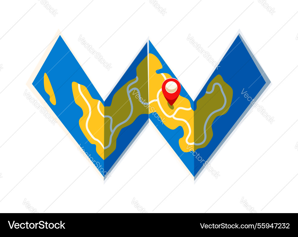 Font summer travel type or typeface letter w map Vector Image