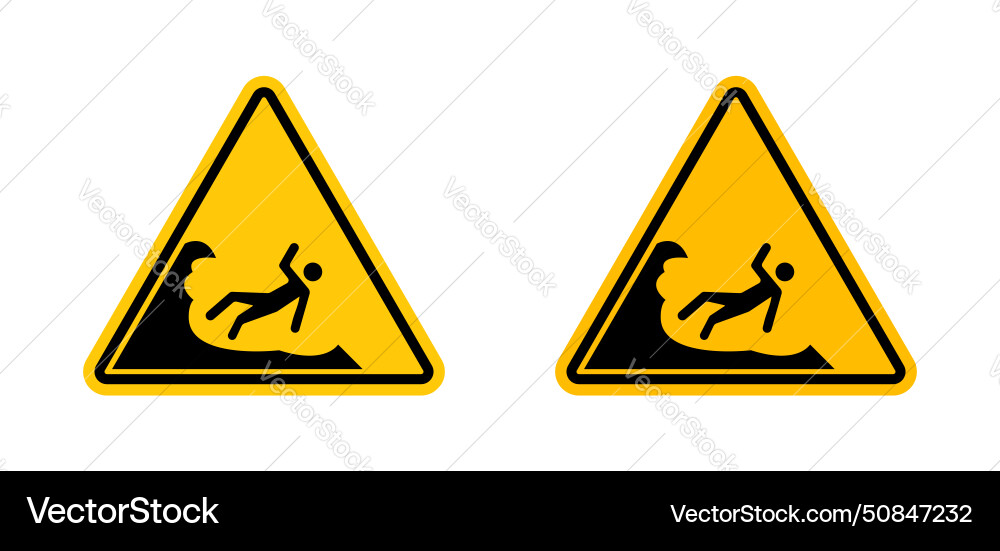 High sea waves warning sign icon set alert Vector Image
