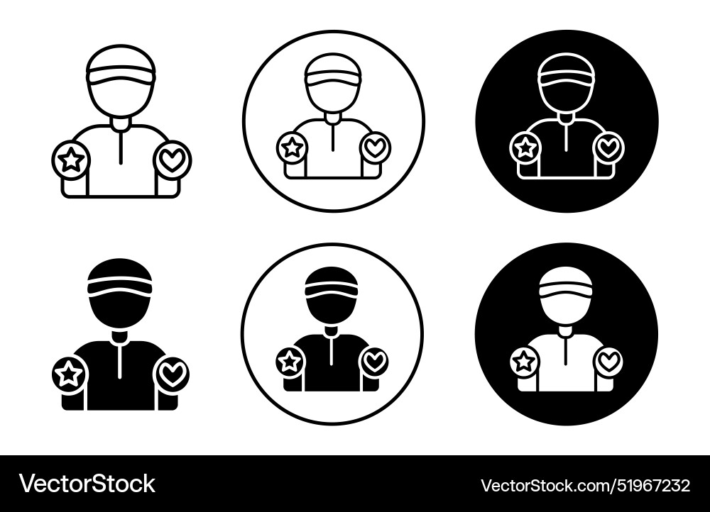 Influencer symbol icon sign collection in white Vector Image