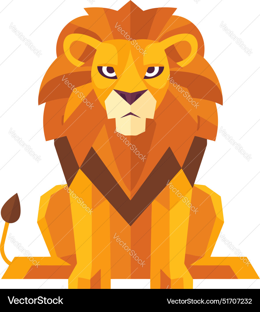 Polygon lion flat Royalty Free Vector Image - VectorStock