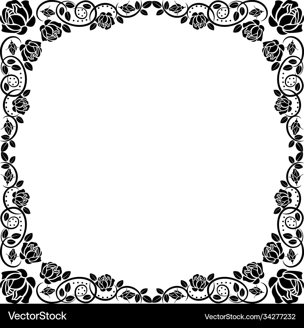 Rose frame Royalty Free Vector Image - VectorStock