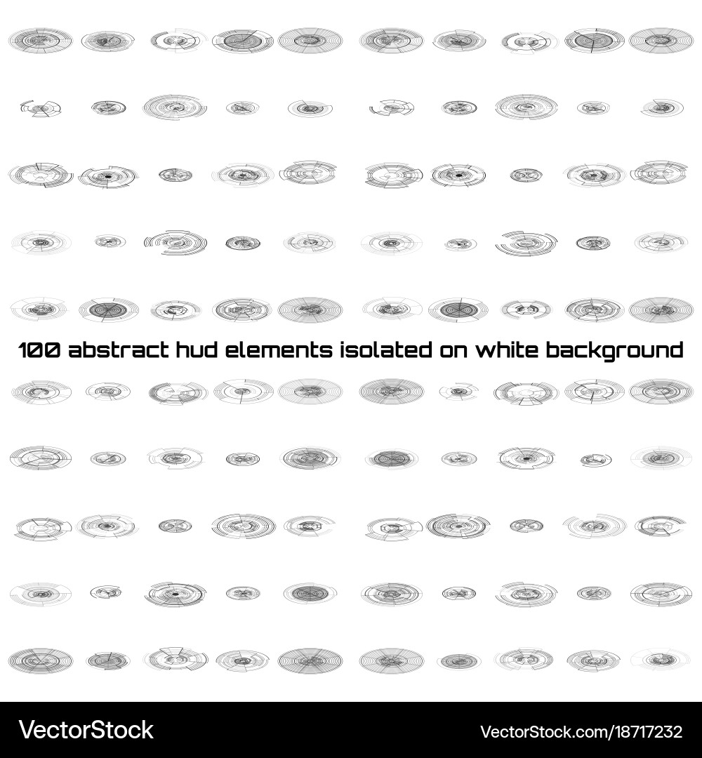 Set of abstract hud elements isolated on white Vector Image