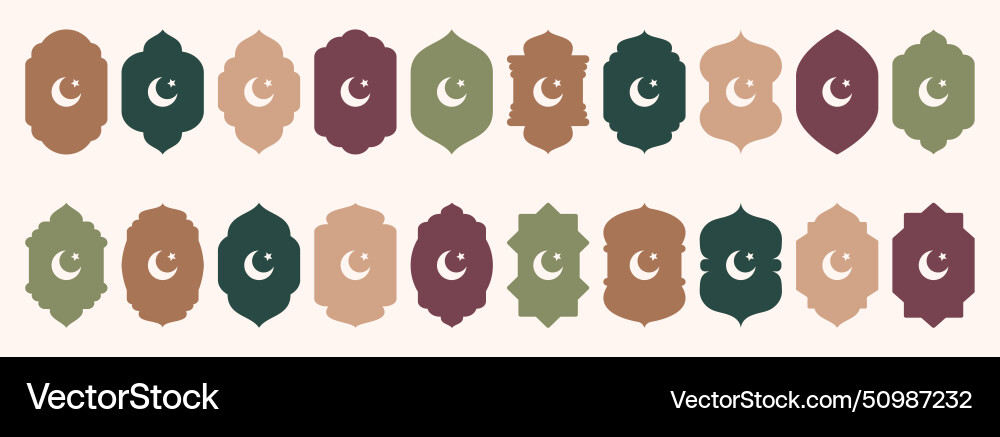 Shape islamic window hilal symbol silhouette Vector Image