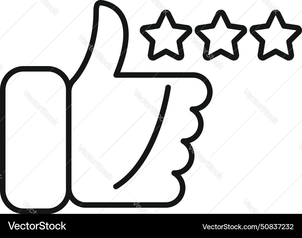 Thumb up level icon outline game excellent Vector Image